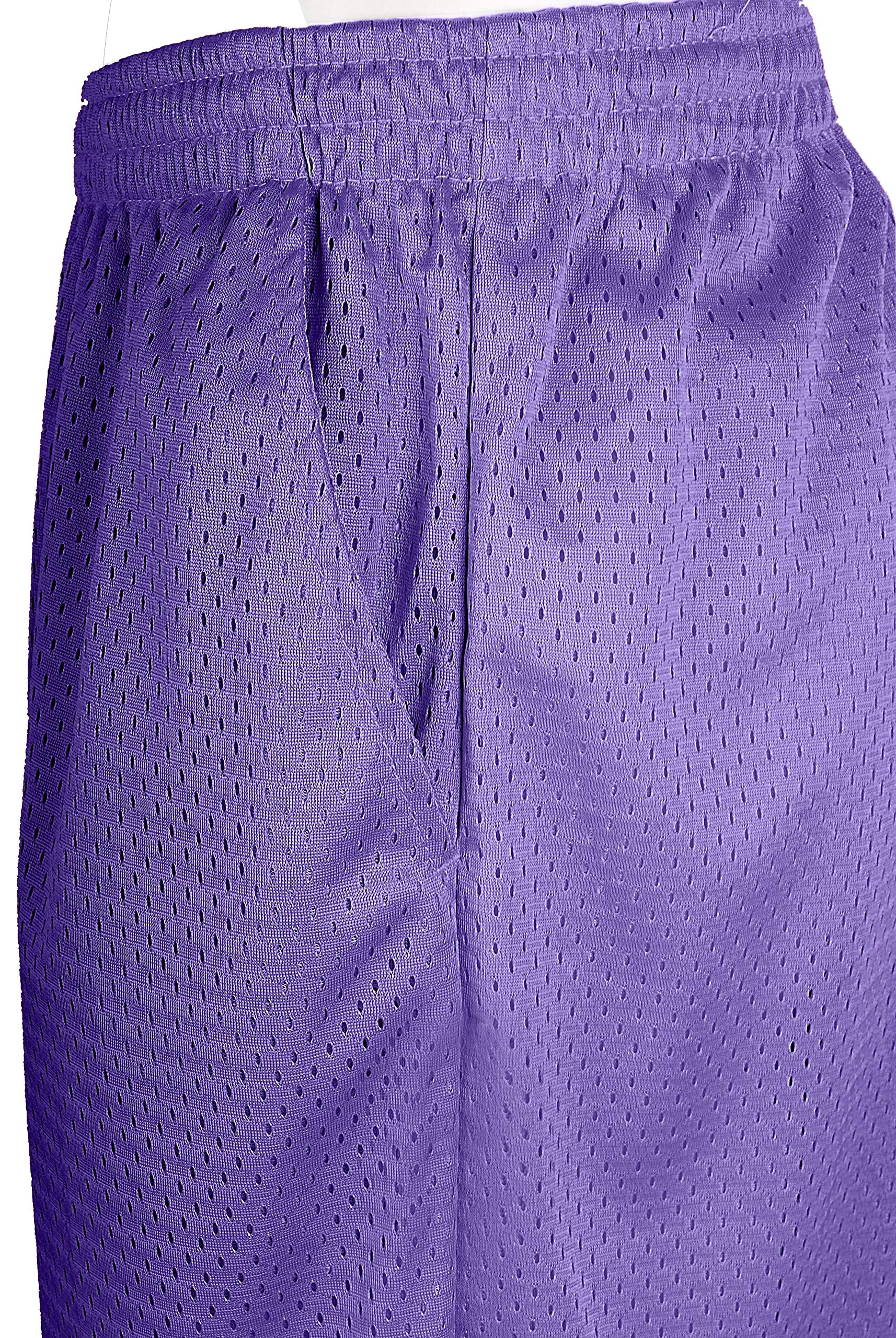 TL Men's Athletic Gym Workout Shorts with Pockets, Mesh or Dazzle Basketball Shorts in Packs or Single MESH_Purple XX-Large