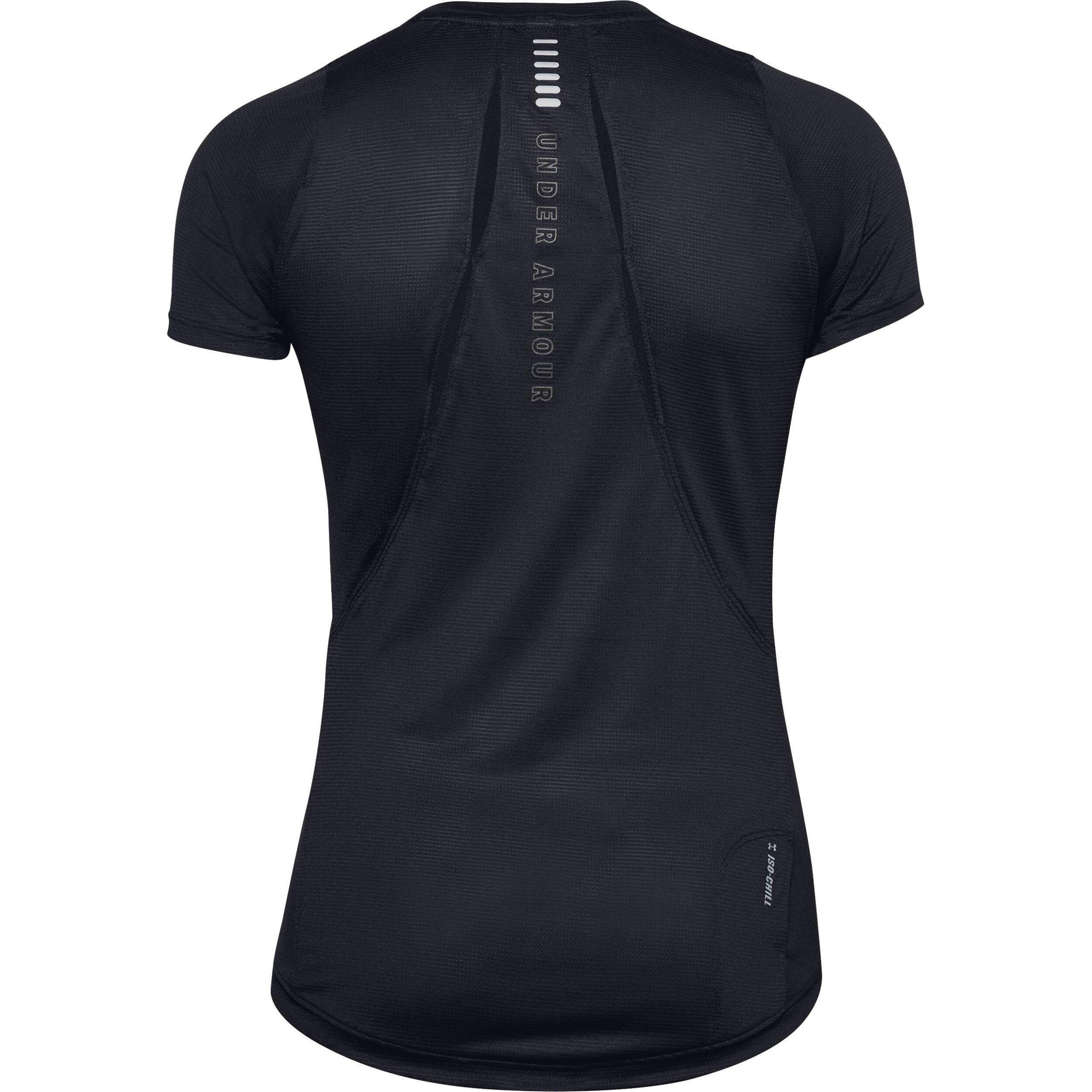 Under Armour Qualifier Iso-chill Short Sleeve Running T-shirt, Black (002)/Reflective, Large