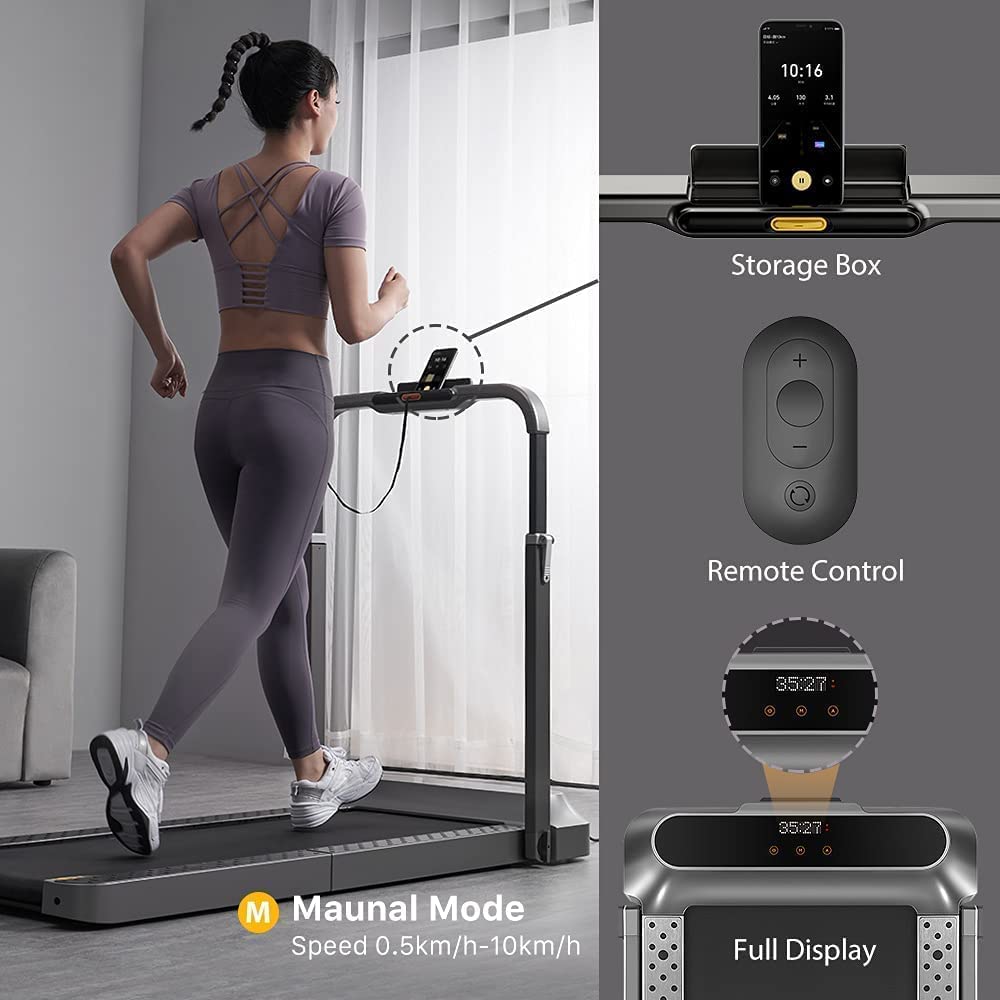 WalkingPad R2 Treadmill Running and Walking Folding Treadmill Manual Automatic Modes Foldable Walking Pad Non-Slip Smart LCD Display Fitness Equipment 0.5-7.5MPH