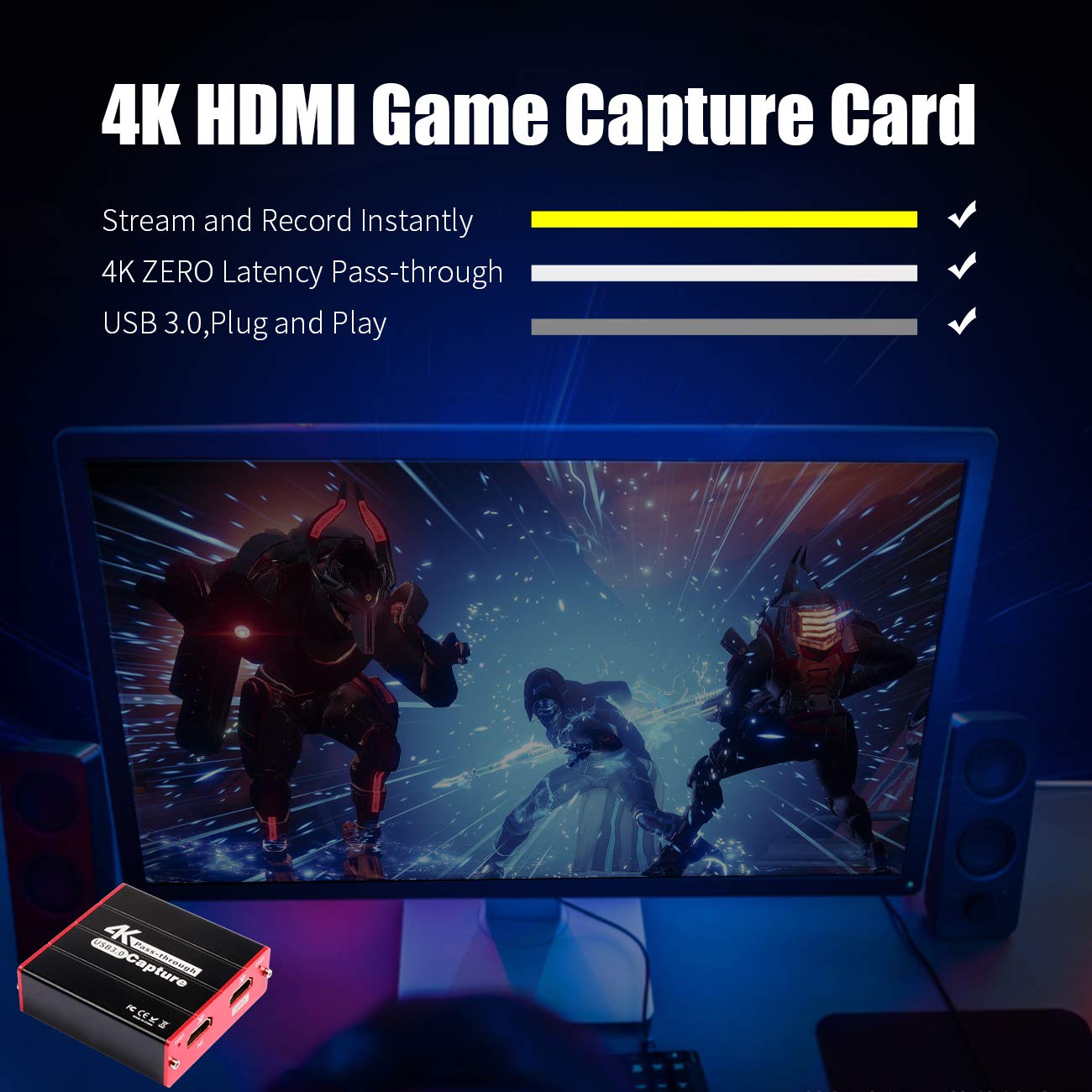 TreasLin Screen Capture Recorder, No PC Required 1080P HDMI Recorder,One-Click Recording, Screen Recorder Compatible with TV Box Xbox One PS4 Wii U Switch School lectures,No PC Required…