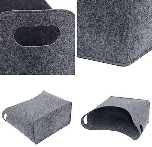 Xbopetda Fiber Soft Felt Dog Storage Basket Bin Organizer - with Handles- Perfect for Organizing Dog Toys Storage, Clothing, Gift Baskets -Grey