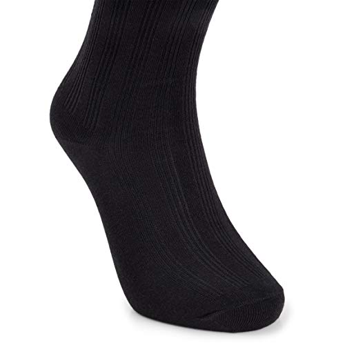 Zodaca Dress Socks for Women, Thin Pointelle Socks with Scallop Edge (Black, 7 Pairs)