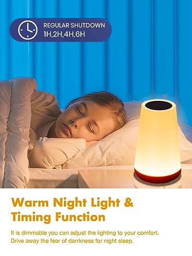TLAOTNIY Dimmable Night Light Lamp, πΎπ€π‘π€π§ πΎπππ£πππ£π π½πππ¨πππ πππππ© πππππ©π¨ for Kids, Touch Sensor Control Table Light Lamp for Bedroom with Rechargeable Battery -Remote