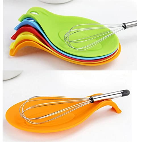 VEMMIO Spoon Rests Kitchen Cooking Tools Silicone Spoon Fork Mat Shelf Spoon Rests Pot Clips Holder Organizer Pad Storage Heat Resistant Home Tools (Color : Purple)