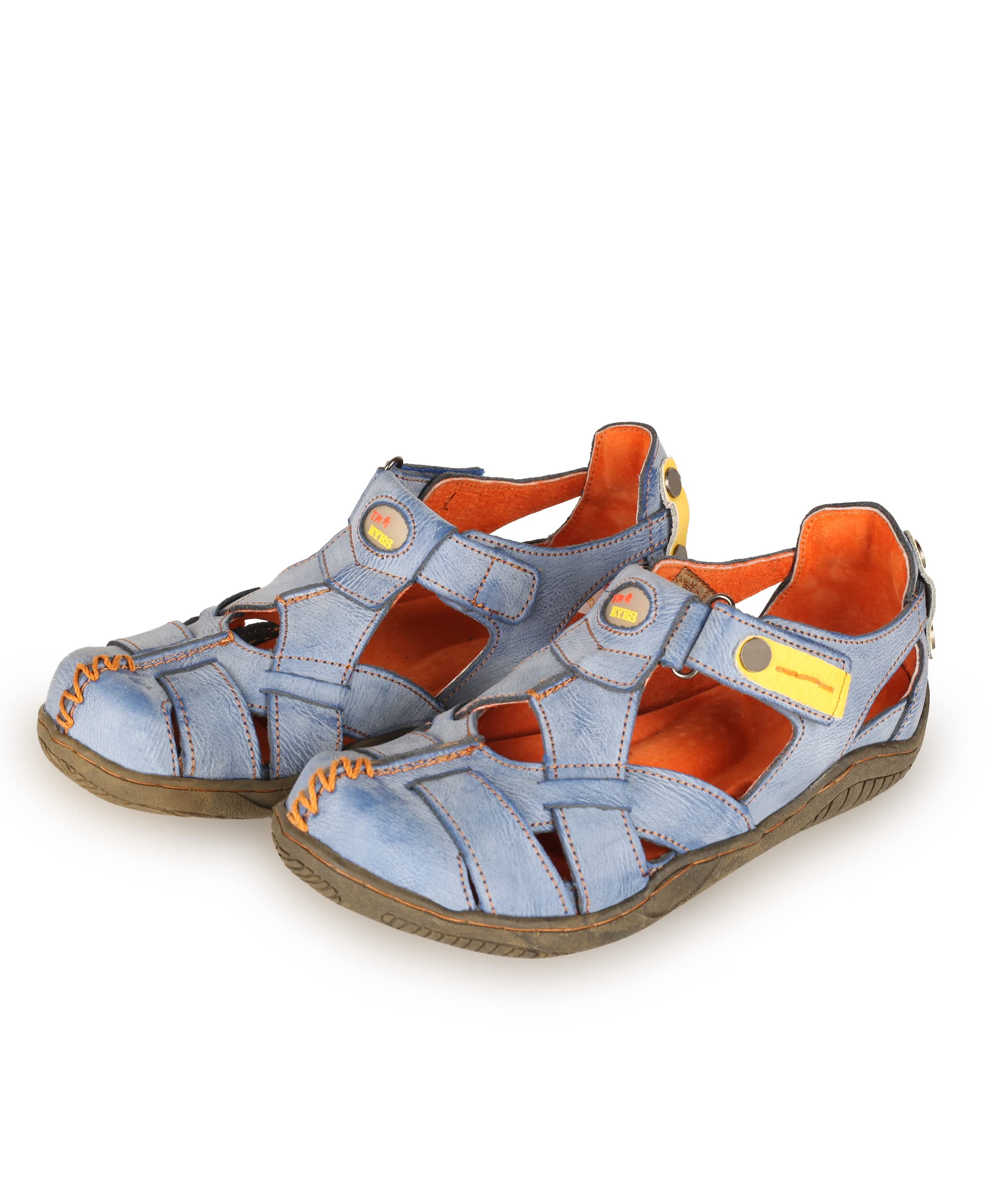 TMA EYES Women's Cross Leather and Hand Stitching Upper Casual Sandal for Outdoor