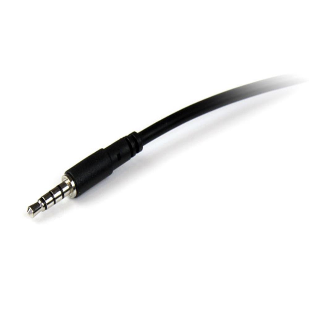 StarTech.com 3.5mm 4 Position to 2X 3 Position 3.5mm Headset Splitter Adapter & .com 2m 3.5mm 4 Position TRRS Headset Extension Cable