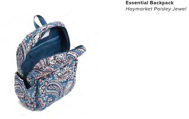 Vera Bradley Essential Backpack Cotton Haymarket Paisley Jewel