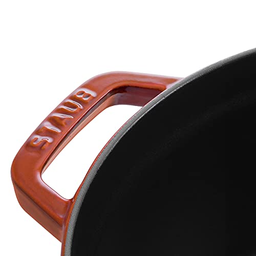 STAUB Cast Iron Dutch Oven 7-qt Round Cocotte, Made in France, Serves 7-8, Burnt Orange