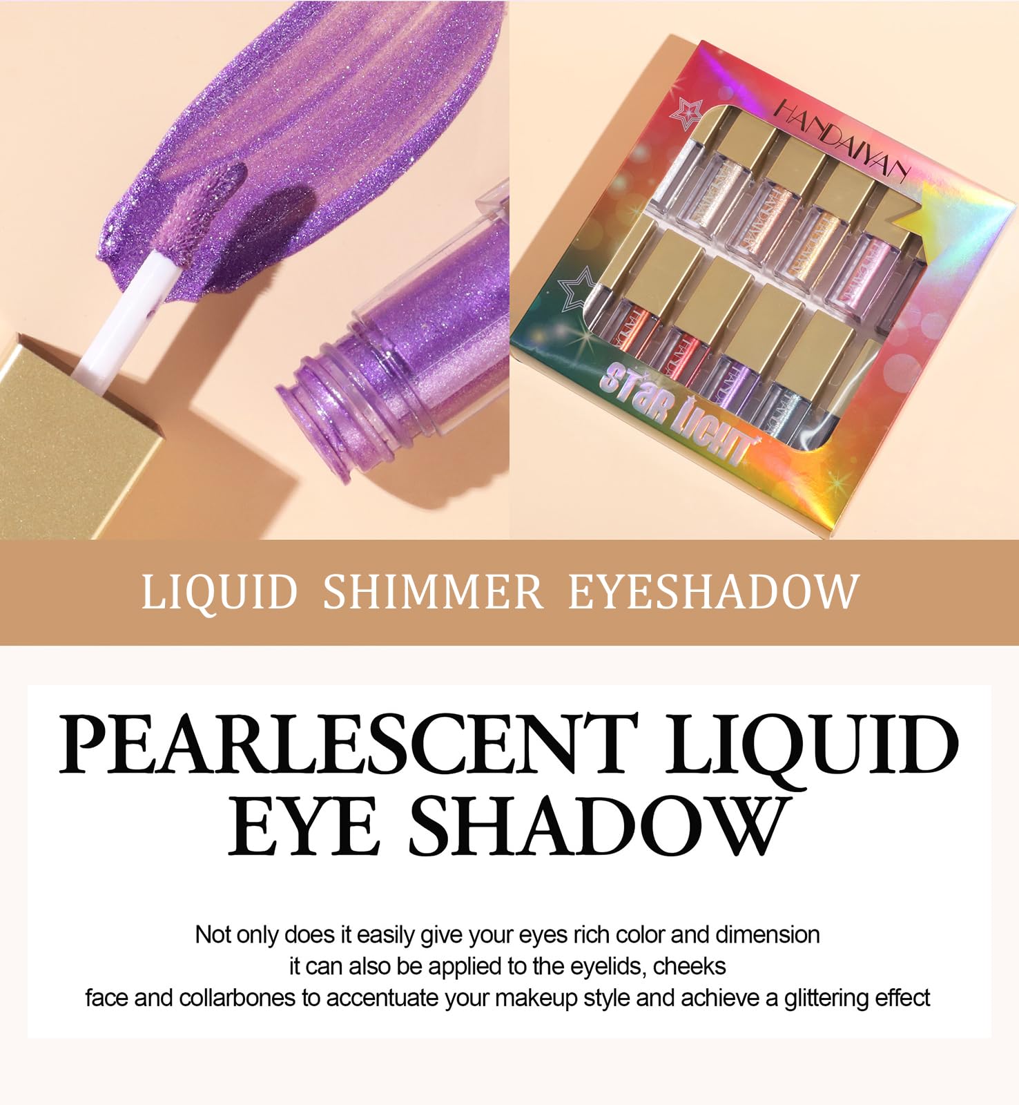 Skynest Liquid Glitter Eyeshadow, 12Pcs Long Lasting | Quick drying | High-impact, Multi-Dimension Eye looks Metallic Shimmer Makeup Edition
