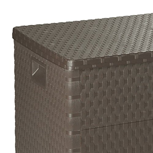 Unfade Memory Outdoor Storage Trunk Garden Storage Box Waterproof Large Deck Boxes for Patio Cushions and Gardening Tools 47.2"x22"x24.8" (Brown)