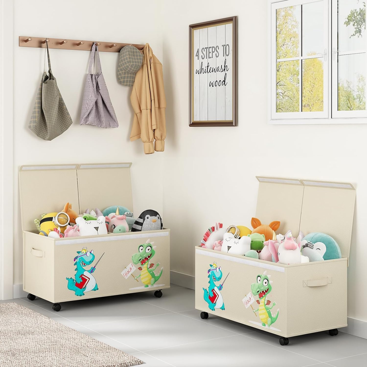 Wisdom Star Removable Divider Storage Organizer, 6 Pack 13 Inch Animal Fabric Storage Cube Bins, Storage Baskets for Shelves, Cube Storage Boxes for Organizing Closet Bins