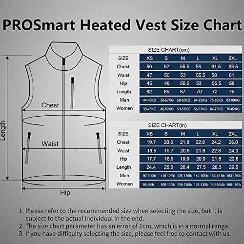 PROSmart Heated Vest Polar Fleece Lightweight Waistcoat with USB Battery Pack(Unisex,Black) (Gray, L) (Black, XL)