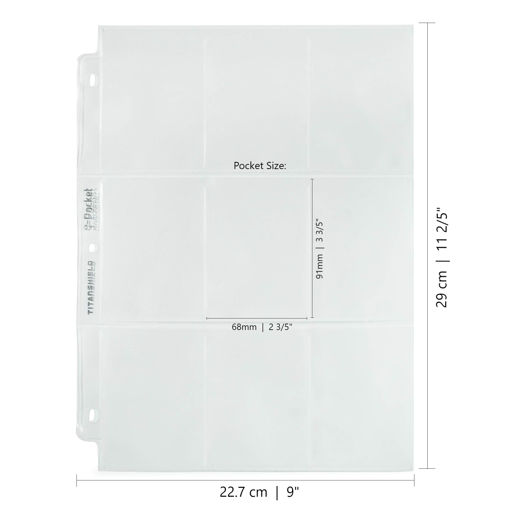 TitanShield (50 Pages) 9-Pocket Trading Card Sleeve Pages for Cards