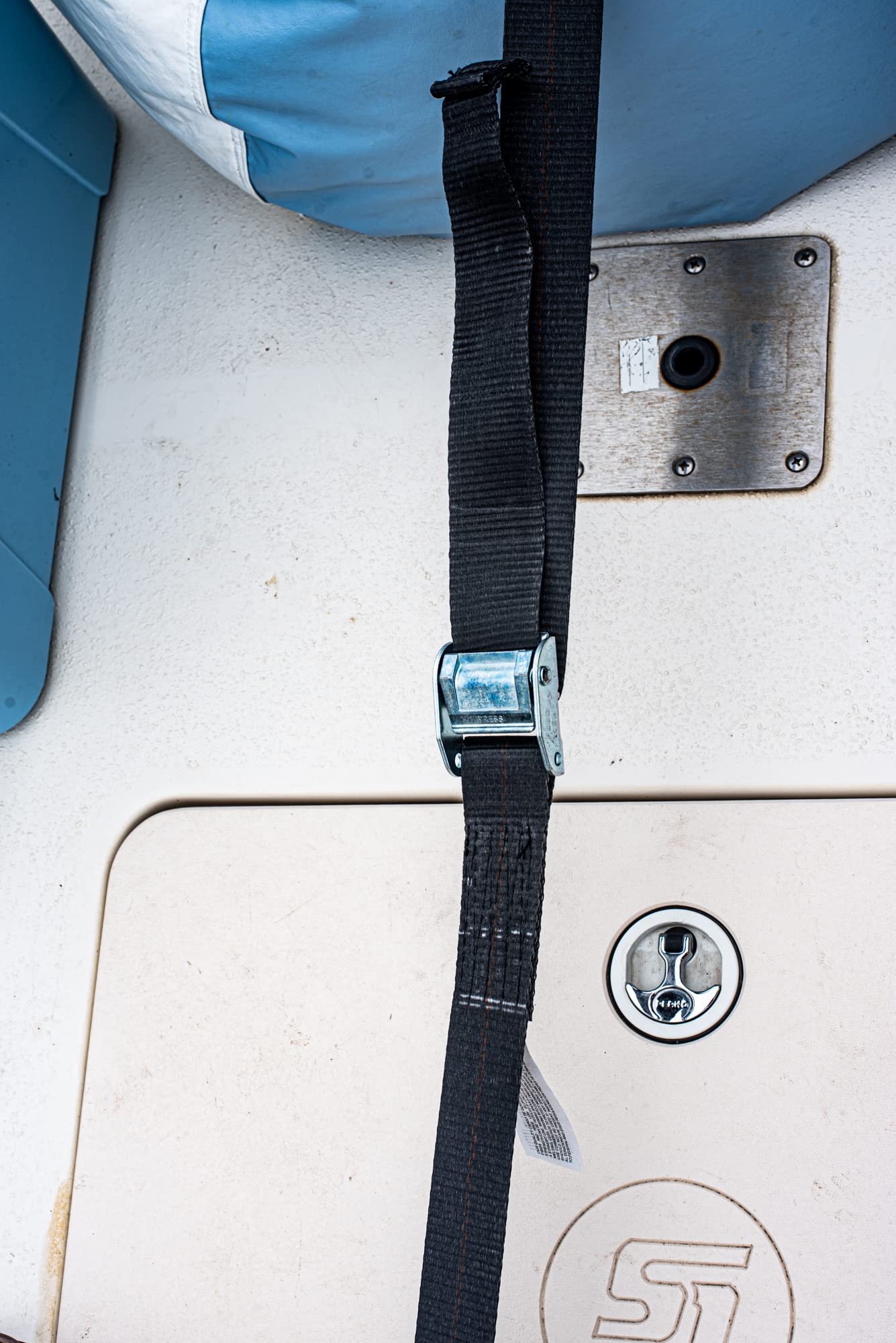SGT KNOTS Gunwale Boat Straps with Zinc Plated Hooks - Heavy Duty Cam Buckle Transom Strap (2" x 16ft)