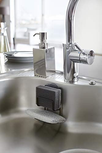 YAMAZAKI home 2265 Double Sponge Holder-Steel Rack Organizer for Kitchen Sink, One Size, Black
