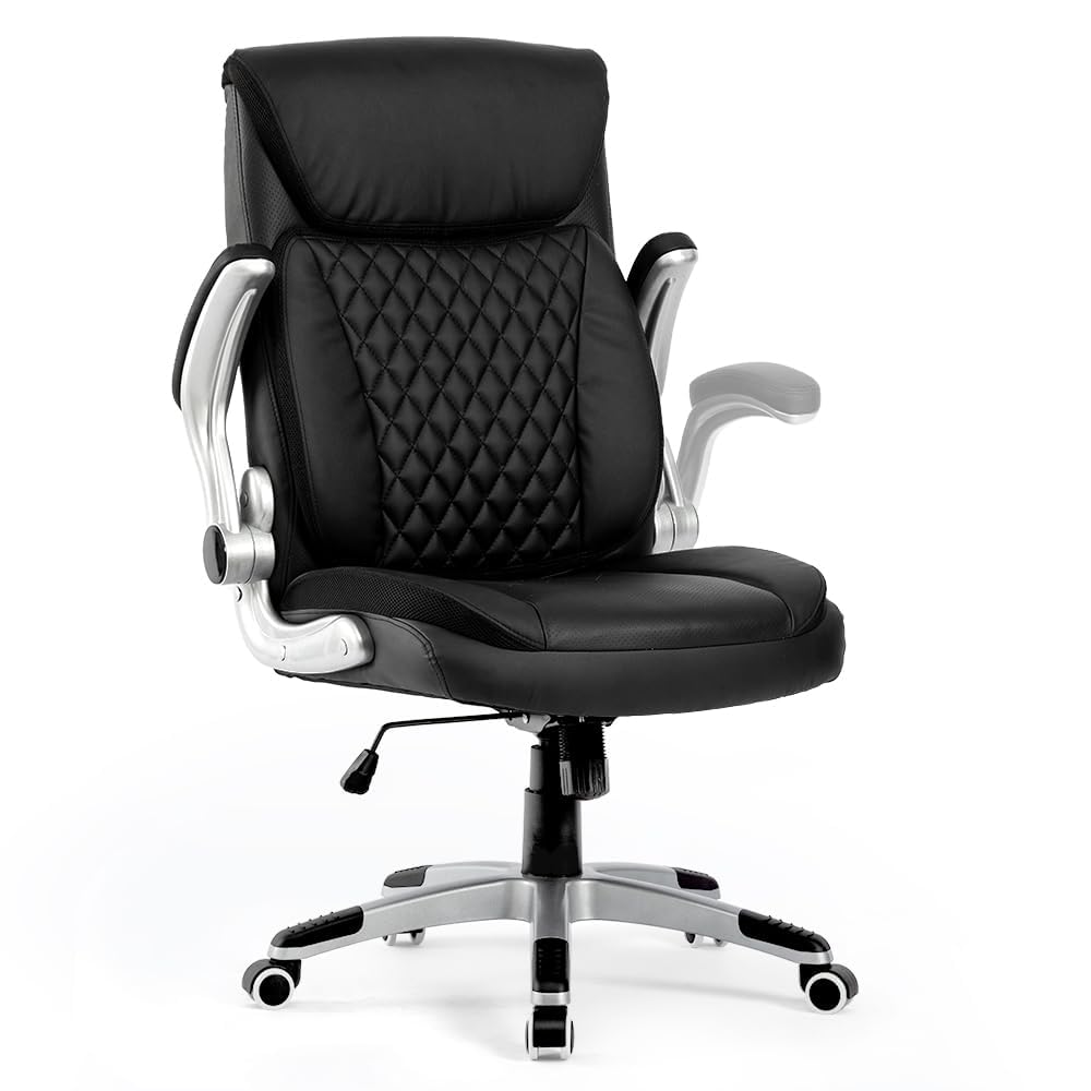 Savourseat Ergonomic PU Leather Office Chair Big and Tall Desk Chair 360°Swivel Office Chair Adjustable Height with Soft Armrest,300lbs