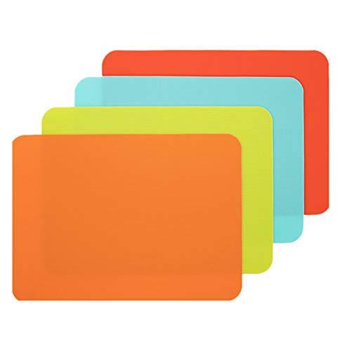 Simply Genius Plastic Cutting Boards for Kitchen - Color Coded Chopping Board Set - Flexible Cutting Mats for Meat & Vegetables - Dishwasher Safe, Non-Slip, BPA Free (4-Pack Multicolor, 11.5"x 15")