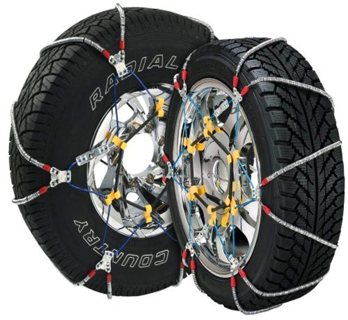 SCC SZ435 Super Z6 Cable Tire Chain for Passenger Cars, Pickups, and SUVs - Set of 2, silver