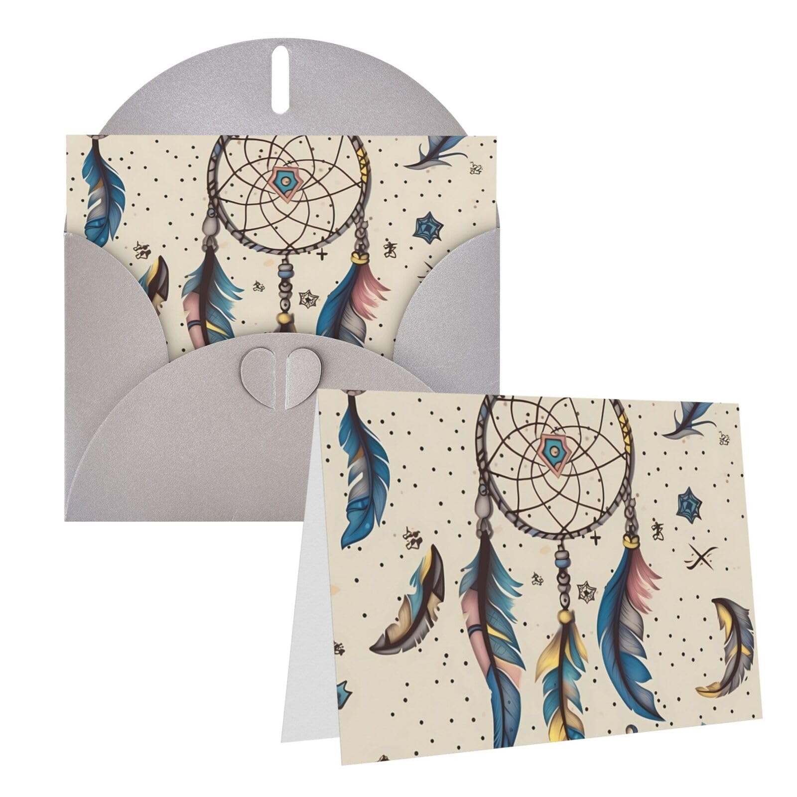 RLDOBOFE Birthday Cards With Envelopes Dream Catcher And Moon Wedding Cards Sympathy Cards Thinking Of You Cards Note Thank You Cards Blank Inside All Occasions Greeting Cards