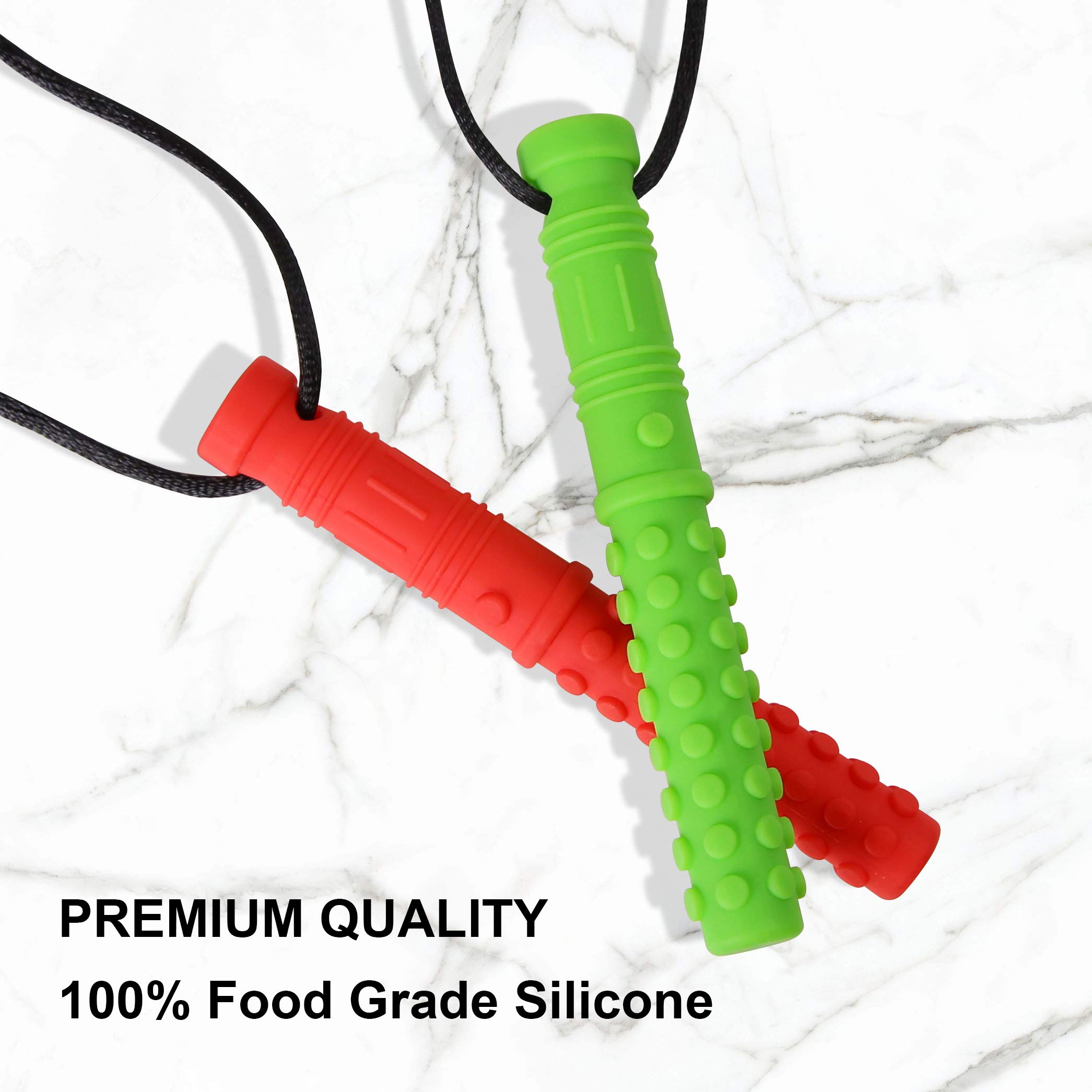 SLGOL Sensory Chew Necklace for Sensory Kids, 6 Pcs Bundle Oral Sensory Chew Toys,Chewing Pendant,Silicone Teether Chewing Necklace,Designed for Autism,Teething,ADHD,Biting,Oral Motor Teething Baby
