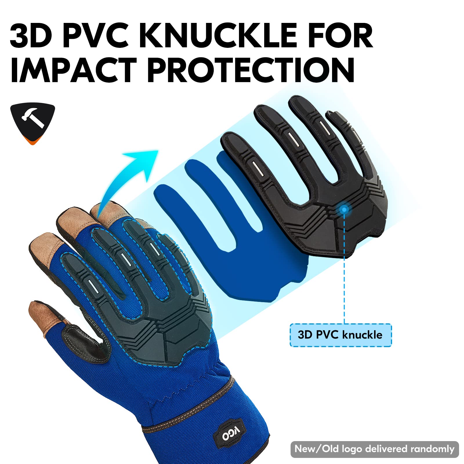 Vgo... 1-Pair 32℉ or above 3M Thinsulate C40 Lined Winter Synthetic Leather Work Gloves, Waterproof Membrane (Size L, Black, SL1015FW)