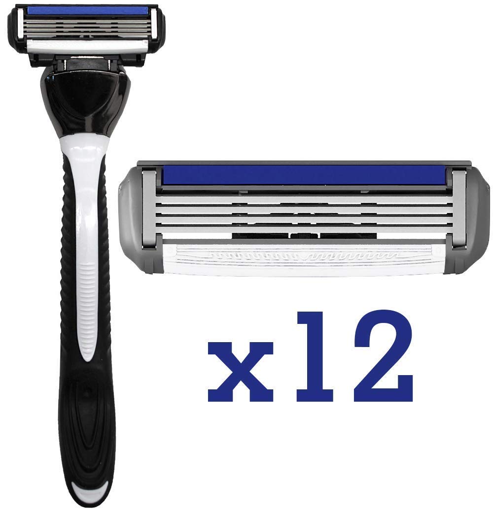 ShaveMOB 4-Blade Men's Razor Kit (Flex Head Handle + 12 Refills) - The Average Joe Shaving Kit