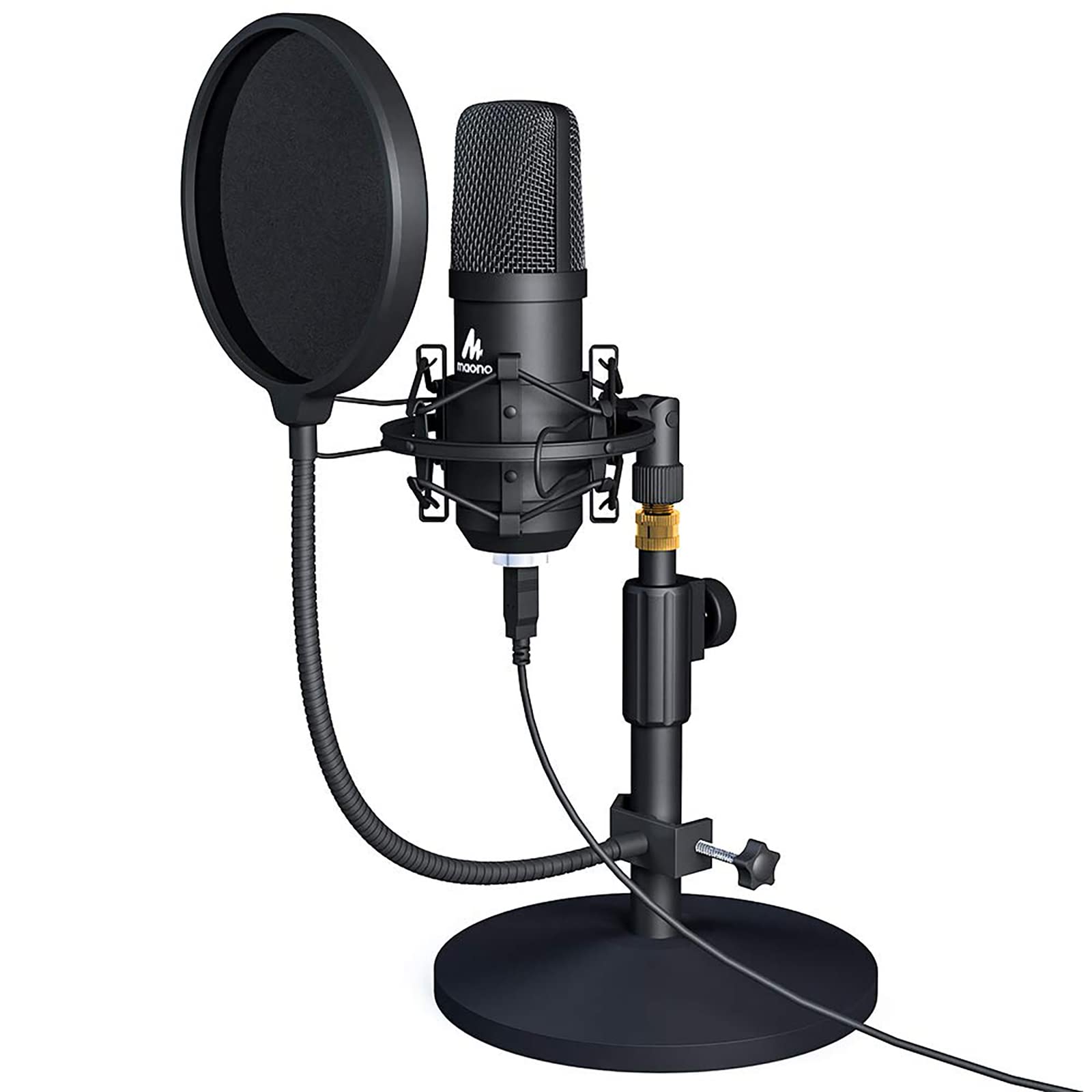 USB Microphone Kit 192KHZ/24BIT MAONO AU-A04TC PC Condenser Podcast Streaming Cardioid Mic Plug & Play for Computer, YouTube, Gaming, Recording