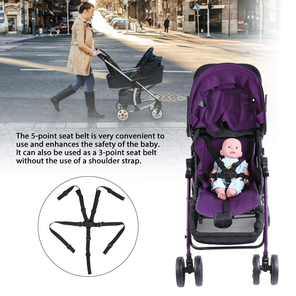 ViaGasaFamido Baby Seat Harness Belt, Universal 5 Point Adjustable Baby Seat Belt High Chair Straps for Kids Stroller Pram Buggy Pushchair(New A Type)