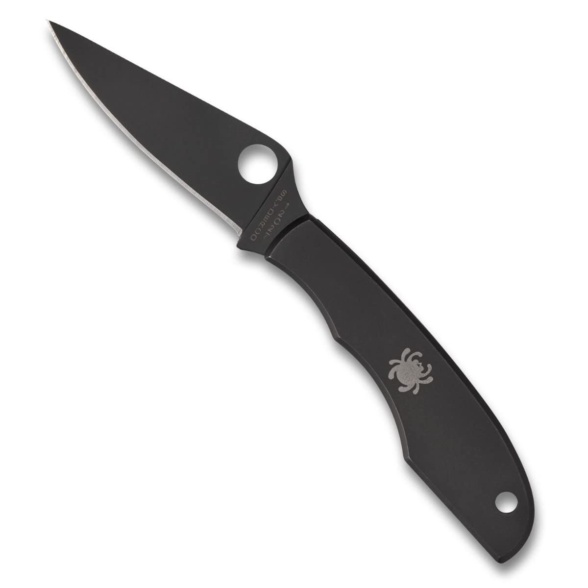 Spyderco Grasshopper Black Non-Locking Knife with 2.30" 3CR Steel Blade and Durable Steel Handle - PlainEdge - C138BKP