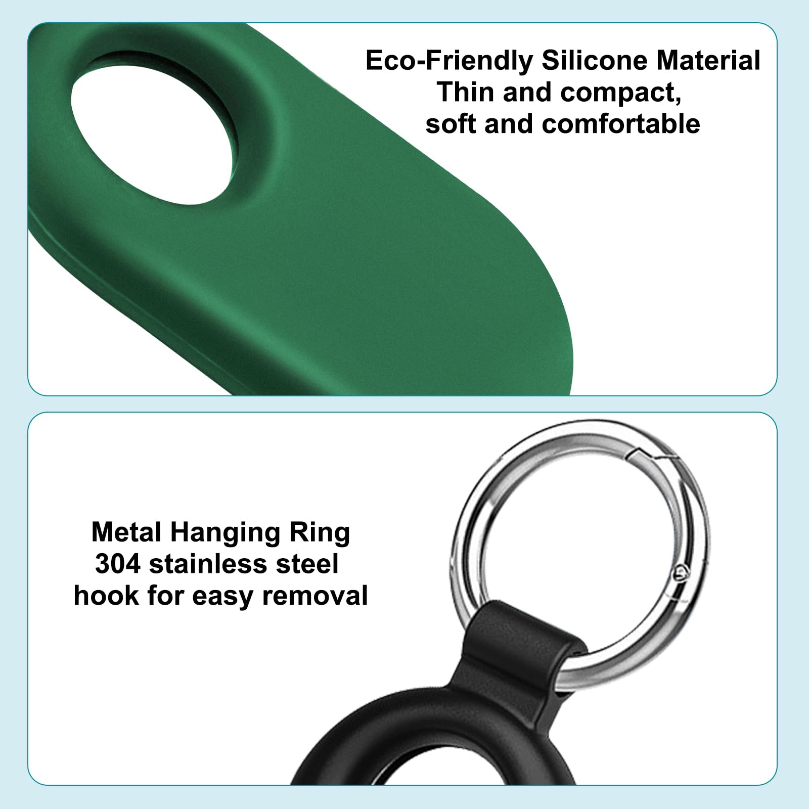SmartTag2 Case, [4 Pack] Protective Silicone Samsung Smart Tag 2 Case Dog Collar with Key Ring, Waterproof Anti-Slip GPS Tracker Galaxy Smart Tag 2 Holder Cover for Key, Luggage, Pet