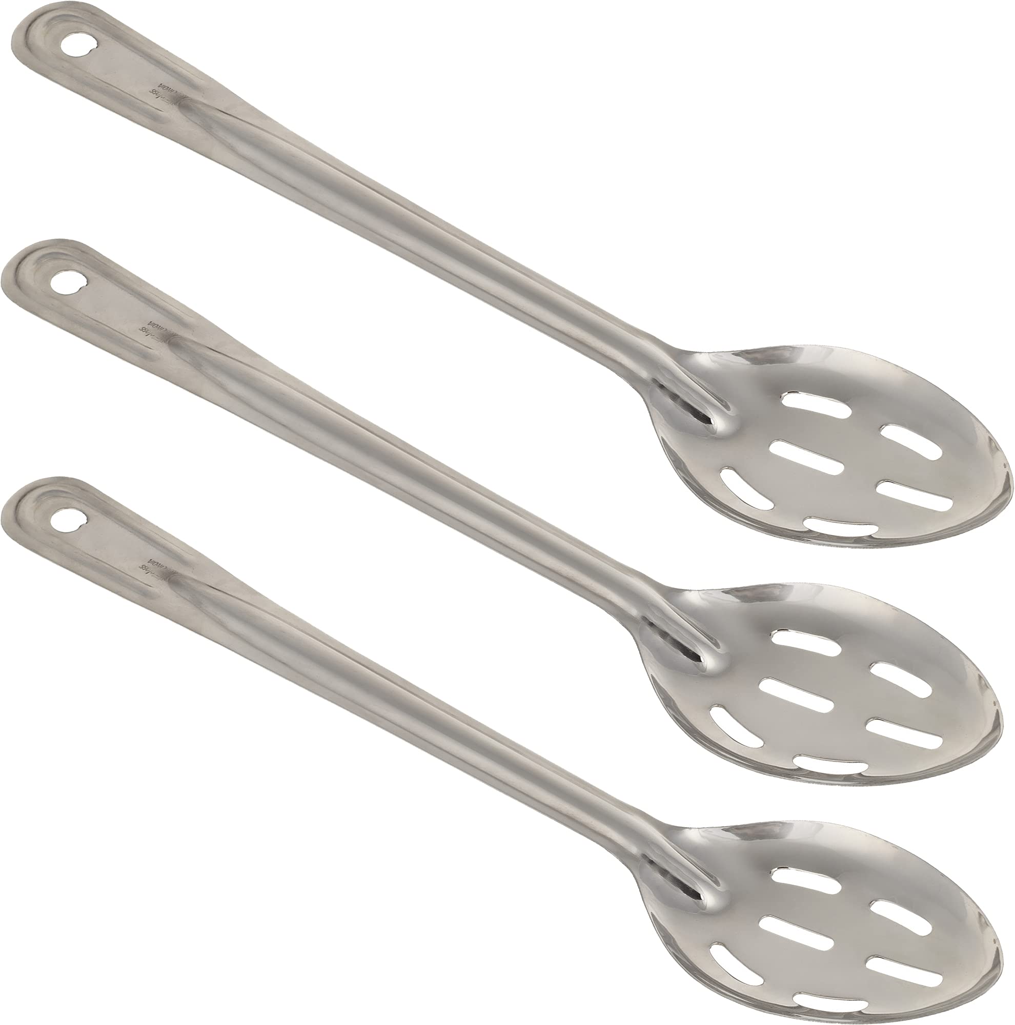 Slotted Spoon - Pack of 3 - Stainless Serving Spoons - Perforated Buffet Spoon