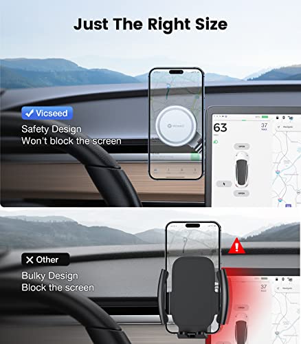 VICSEED Tesla Phone Mount【Strongest Magnet Power】Foldable Hidden Tesla Phone Holder Fit for All Phone, Tesla Model 3 Model Y for MagSafe Car Mount, Tesla Model Y Accessories, Tesla Model 3 Accessories