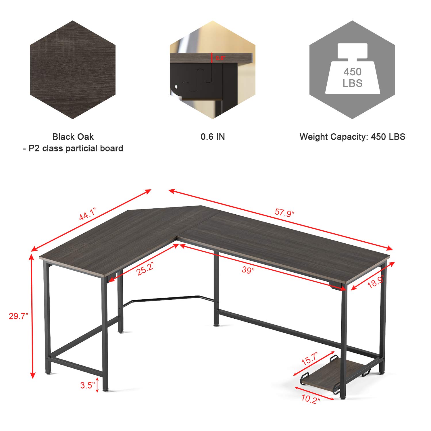 Weehom L Shaped Desk Corner Gaming Computer Desks for Home Office PC Workstation Study Writing Work Table 66 Inch, Walnut