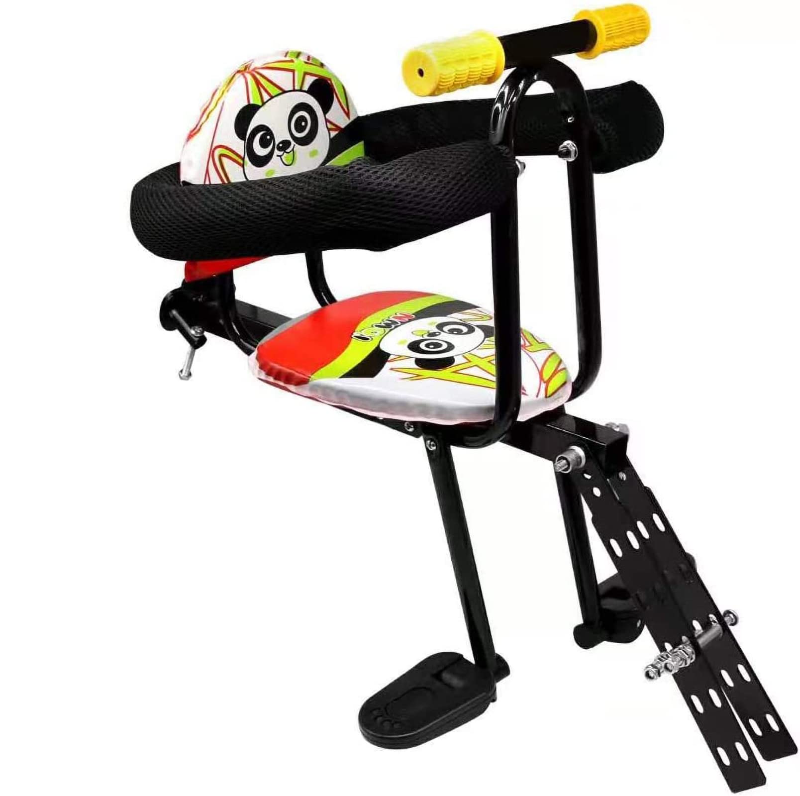 Together-life Front Mounted Child Bicycle Seat with Handrail and Pedal Bike Kids' Safety Seats Front Seat Saddle Cushion
