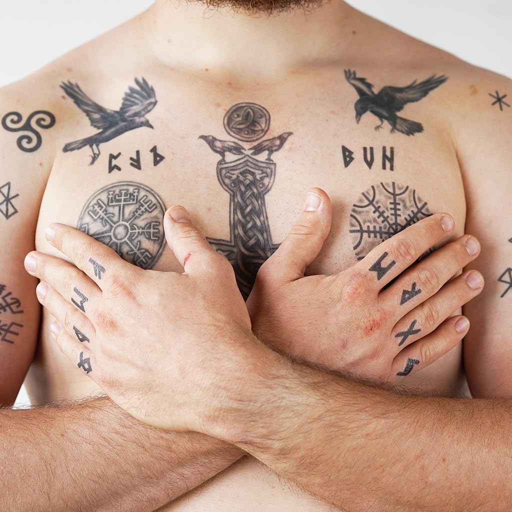Viking Tattoo Set 2 - Norse Tattoos/Viking Temporary Tattoo Set
