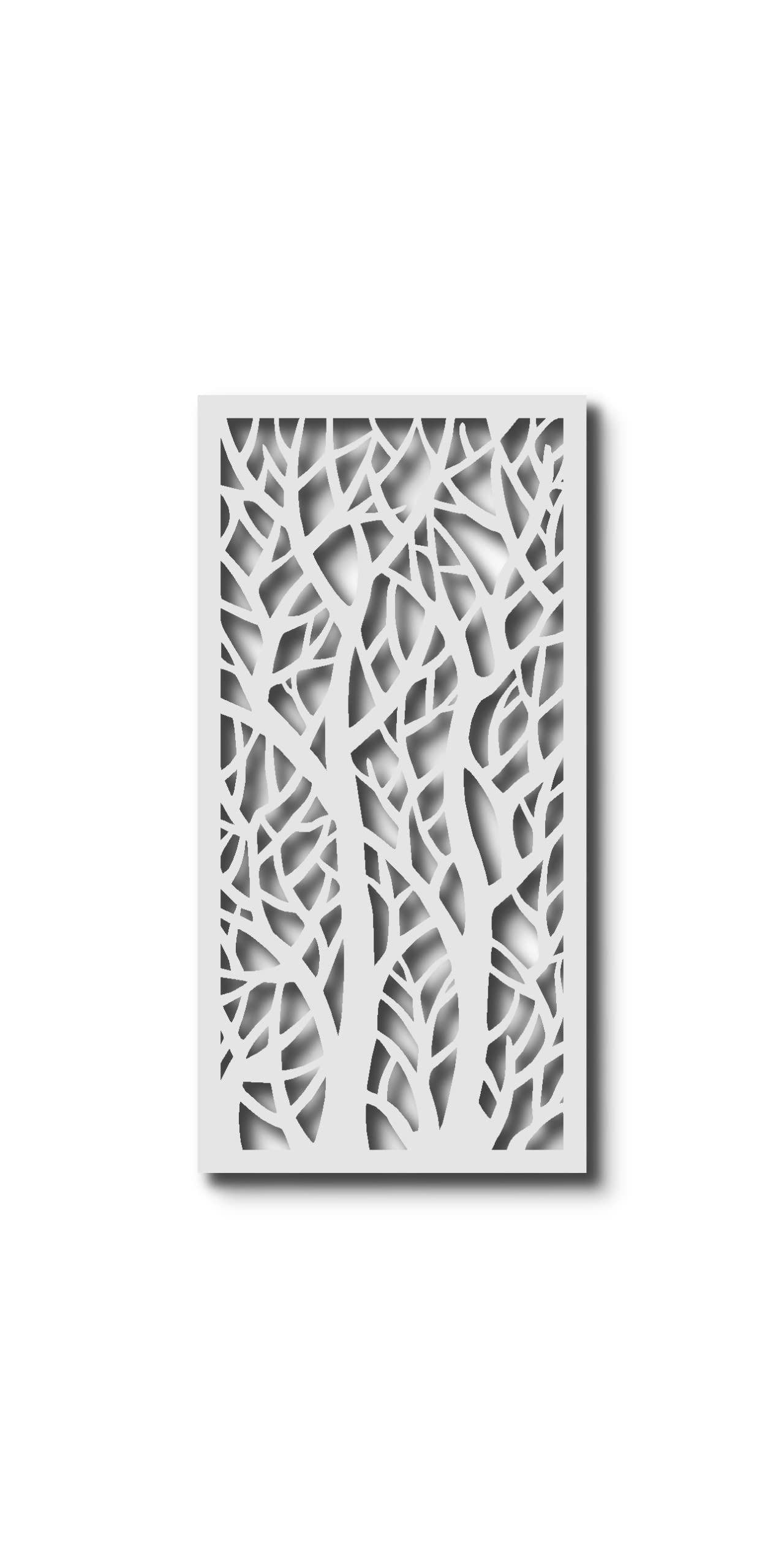 VIMA Twin Trees Decorative Wall Panel - 48"L x 24"W PVC Board Panel with Private Screen Fence Design, 3/8" Thickness, White Color