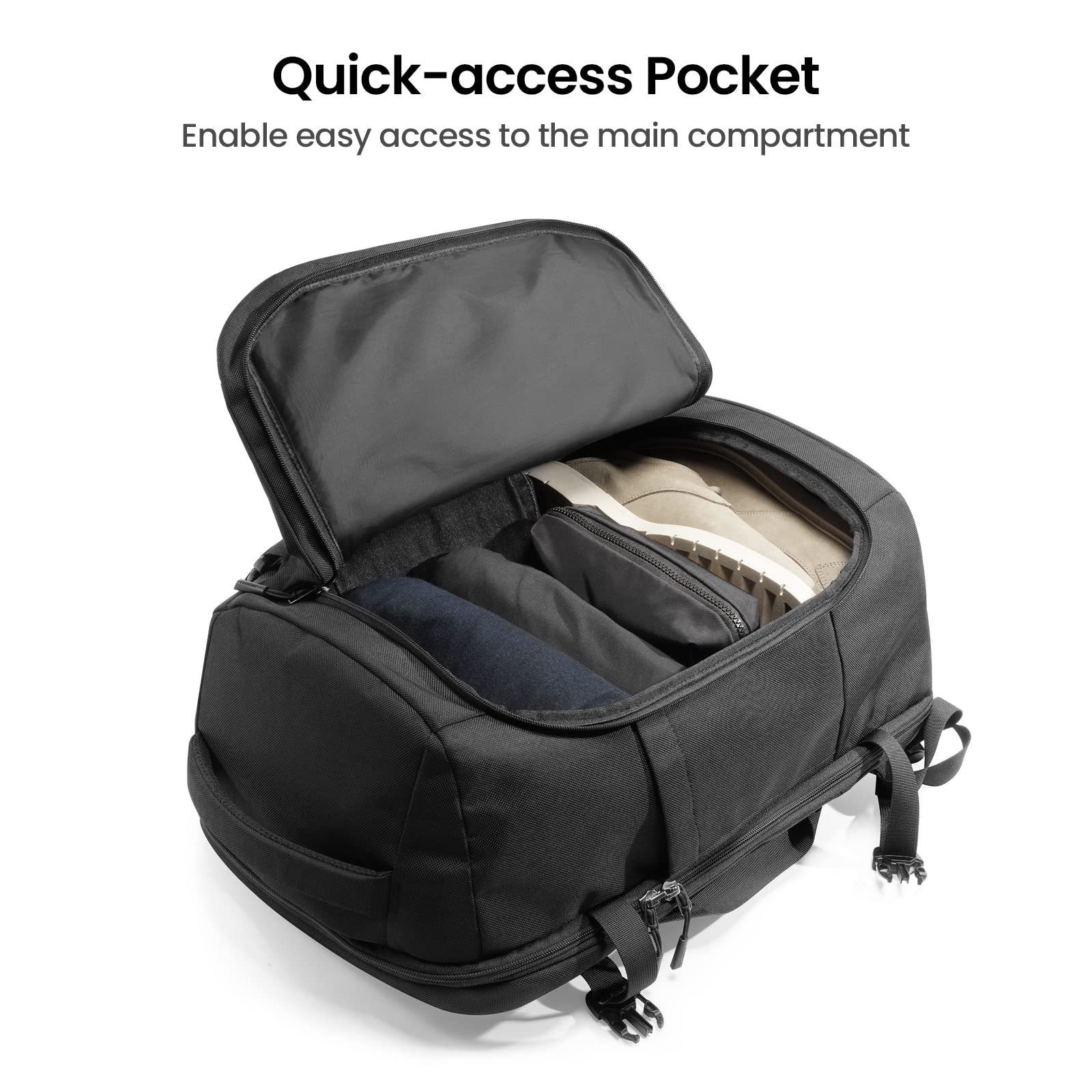 tomtoc Bundle Set - Navigator-T66 Travel Laptop Backpack 40L & Explorer-T21 Sling Bag S Black 4L(Fits 8.2-inch iPad Mini)