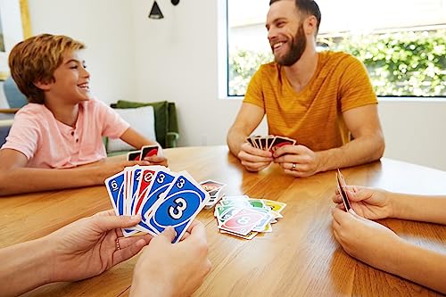 UNO - Classic Colour & Number Matching Card Game - 112 Cards - Customizable & Erasable Wild - Special Action Cards Included - Gift for Kids 7+, W2087