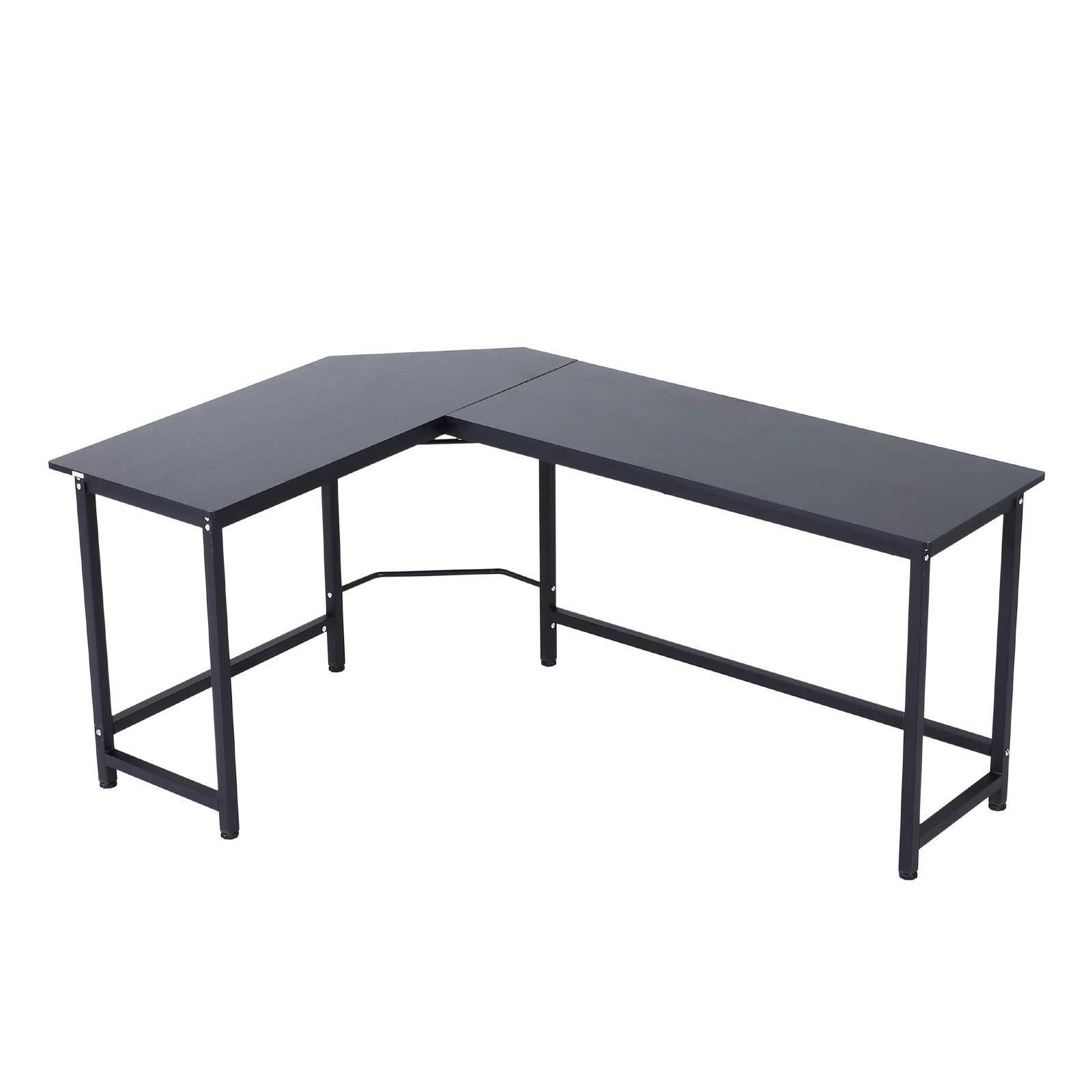 Vinsetto Wood Metal Modern L-Shape Corner Computer Desk - Black