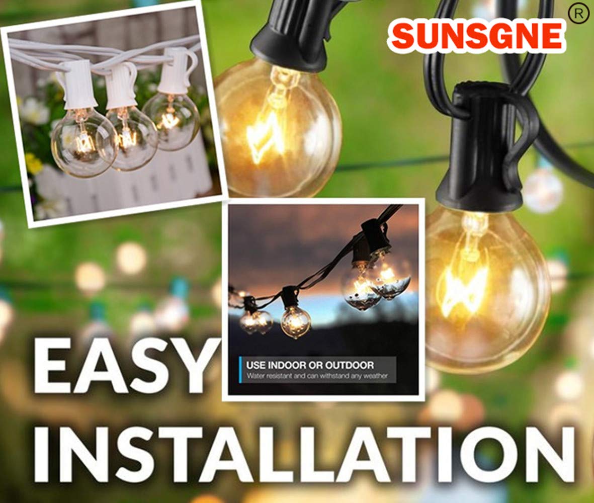 SUNSGNE Clear Globe G40 Bulbs Replacement Screw Base Light Bulbs 1.5-Inch, 5 Watt - Fits E12 and C7 Sockets, 25 Pack