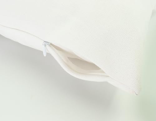 PurpleEssences Pack of 2 Cotton Pillow Covers Decorative Square Throw Pillowcase Soft Solid Cushion Case for Spring and Summer Sofa Bedroom Car - 12x20 Inch - White