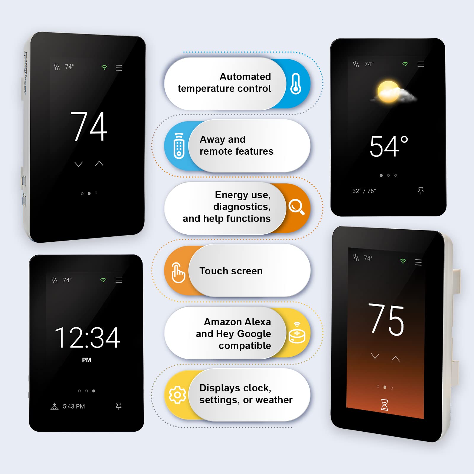 SunTouch ConnectPlus Programmable, Smart Thermostat for Electric Floor Heating with Home Automation & 8006GRY161-ST HeatMatrix Uncoupling Membrane Mat, 161 Sq.Ft. Roll, Gray