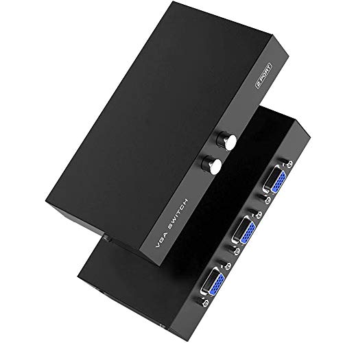 VGA Switch 2 in 1 Out, TAIPOXUN VGA Switch Box 2 Port VGA Switch Press Button Two Way VGA Vedio Switch for TV Moniter Sharing or Switching(Not Support DDC, DDC2,DDC2B Moniter),2PC Share a VGA Display
