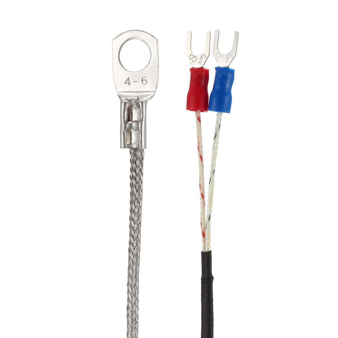 uxcell K Type Thermocouple 6mm Dia Temperature Sensor Probe(0 to 400C) Fiberglass 1.6ft