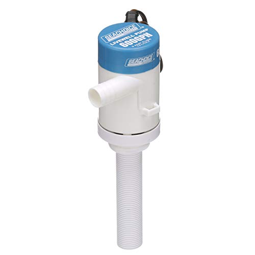 Seachoice 12V Livewell-Baitwell Pump, Includes Straight and Angled Fittings, 3/4 In. Outlet