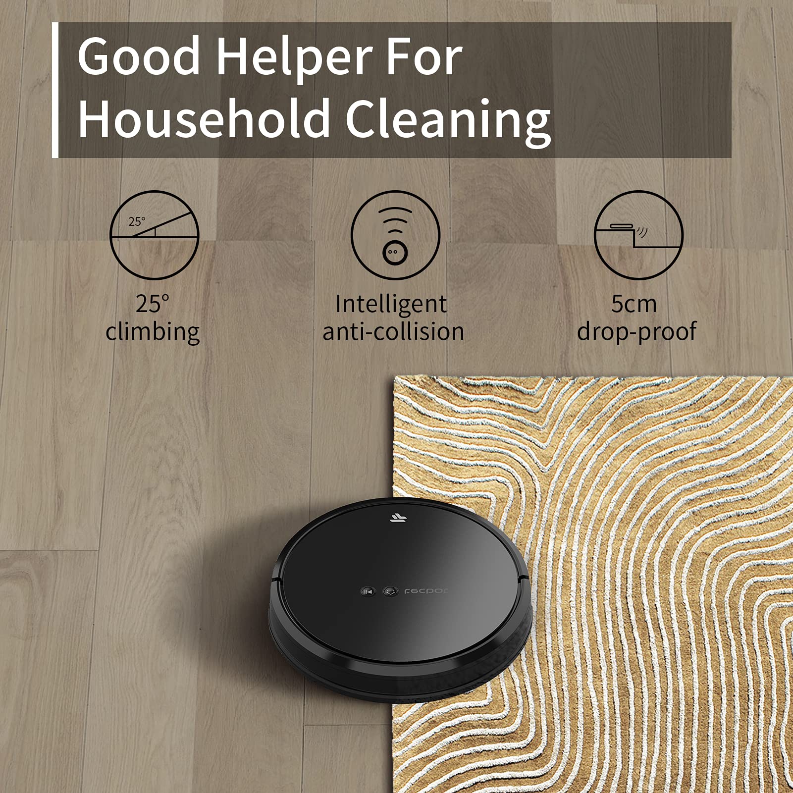 TECBOT S1 Robot Vacuum Cleaner Pink with Strong Suction 2000 Pa and Self Charging for Hard Floor,WI-FI Connected,Alexa and App Control,Ideal for pet Hair