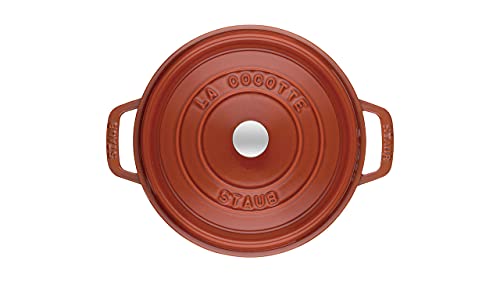 STAUB Cast Iron Dutch Oven 7-qt Round Cocotte, Made in France, Serves 7-8, Burnt Orange