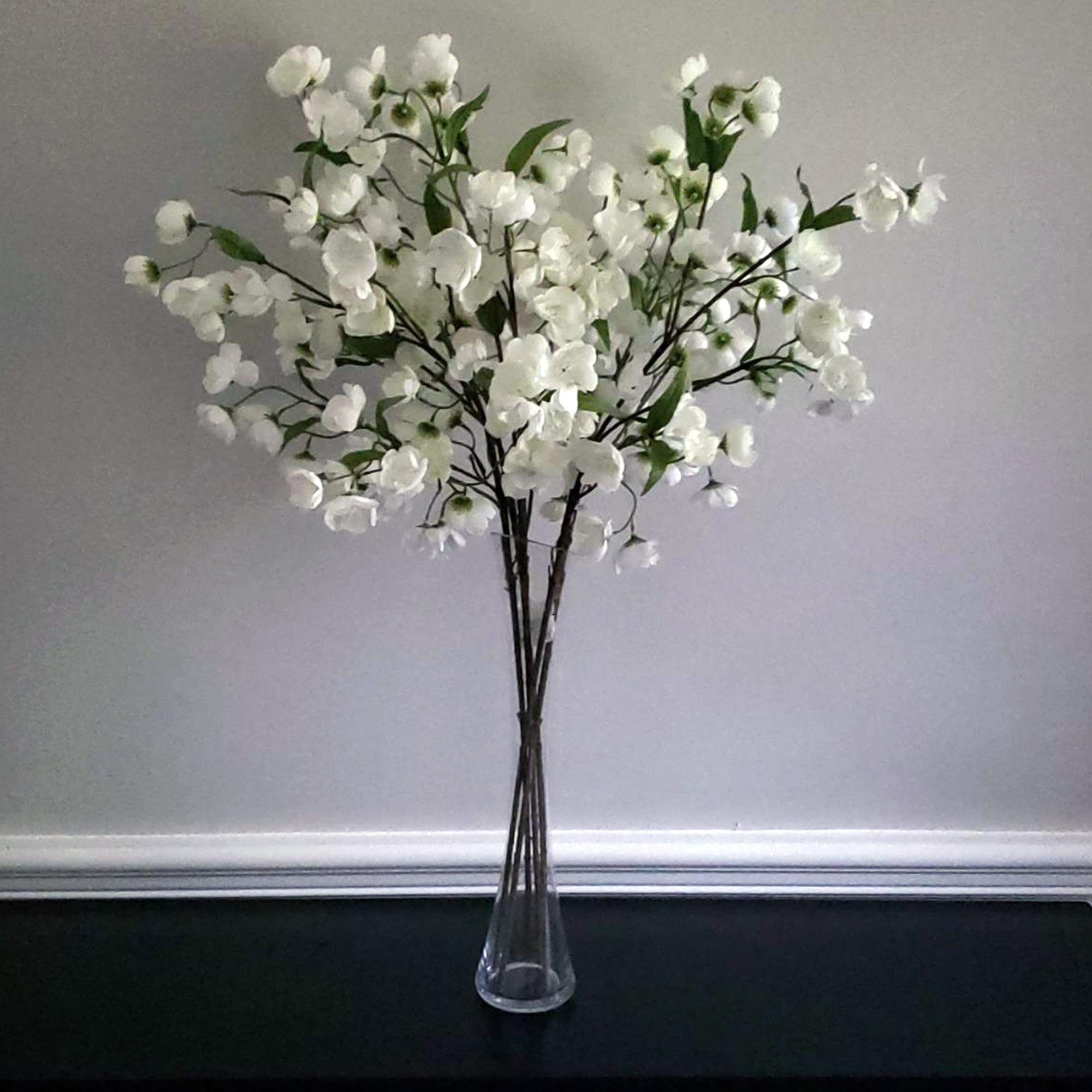 WGV Maria Bud Vase Bulk, Width 2", Height 10", Clear Slant Cut Opening Gathering Concaved Glass Floral Container Centerpiece for Wedding Party Event Home Office Decor, 6 Pieces