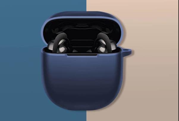 Soft Silicone Protective Case Cover for Bose QuietComfort Earbuds II 2022 , Protective Skin Sleeve with Carabiner (Blue)