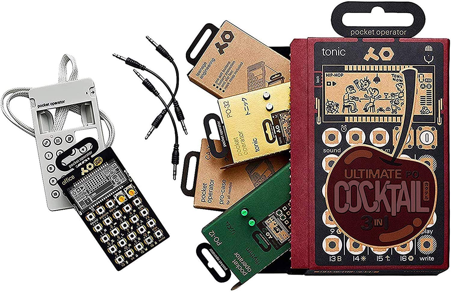teenage engineering Ultimate PO Cocktail Bundle β 3-in-1 Set of Pocket Operator PO-12 Rhythm, PO-24 Office, and PO-32 Tonic Synthesizers and Sequencers
